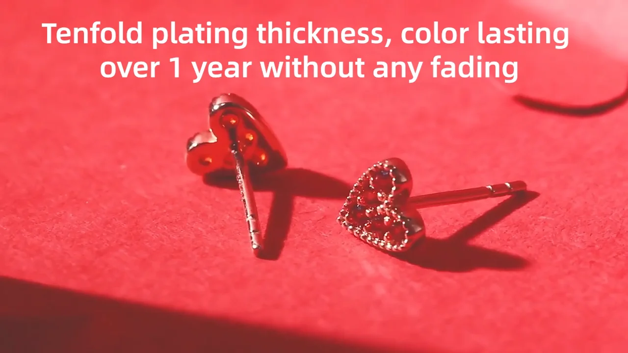 Vana Statement Heart White Rose Gold Plated 925 Sterling Silver Dainty ...