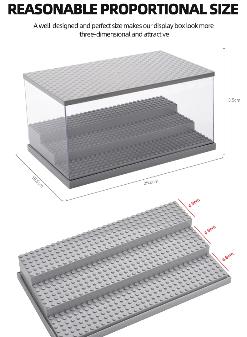 Sl Large 3-level Model Car Toy Doll Stackable Display Case Minifigures Figure Building Blocks ...