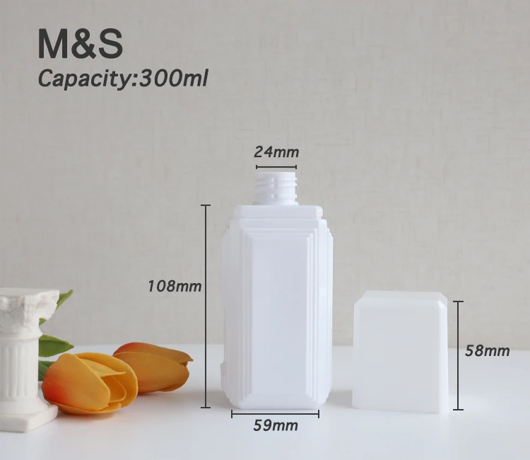 300ml White Square Plastic Spray Pump Bottle Lotion Bottle - Buy ...