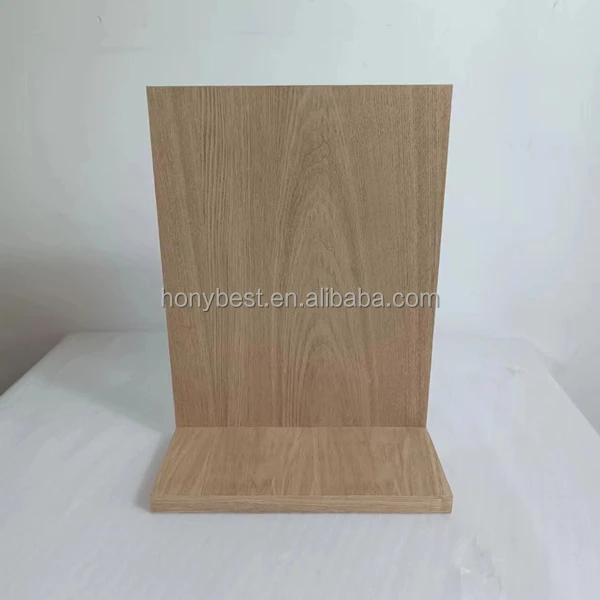 Natural Wooden Display Stand Tabletop Sign Holders L Type MDF Signs for ...