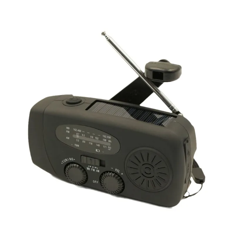 2000mah Portable Emergency Radio with Solar and Hand Crank
