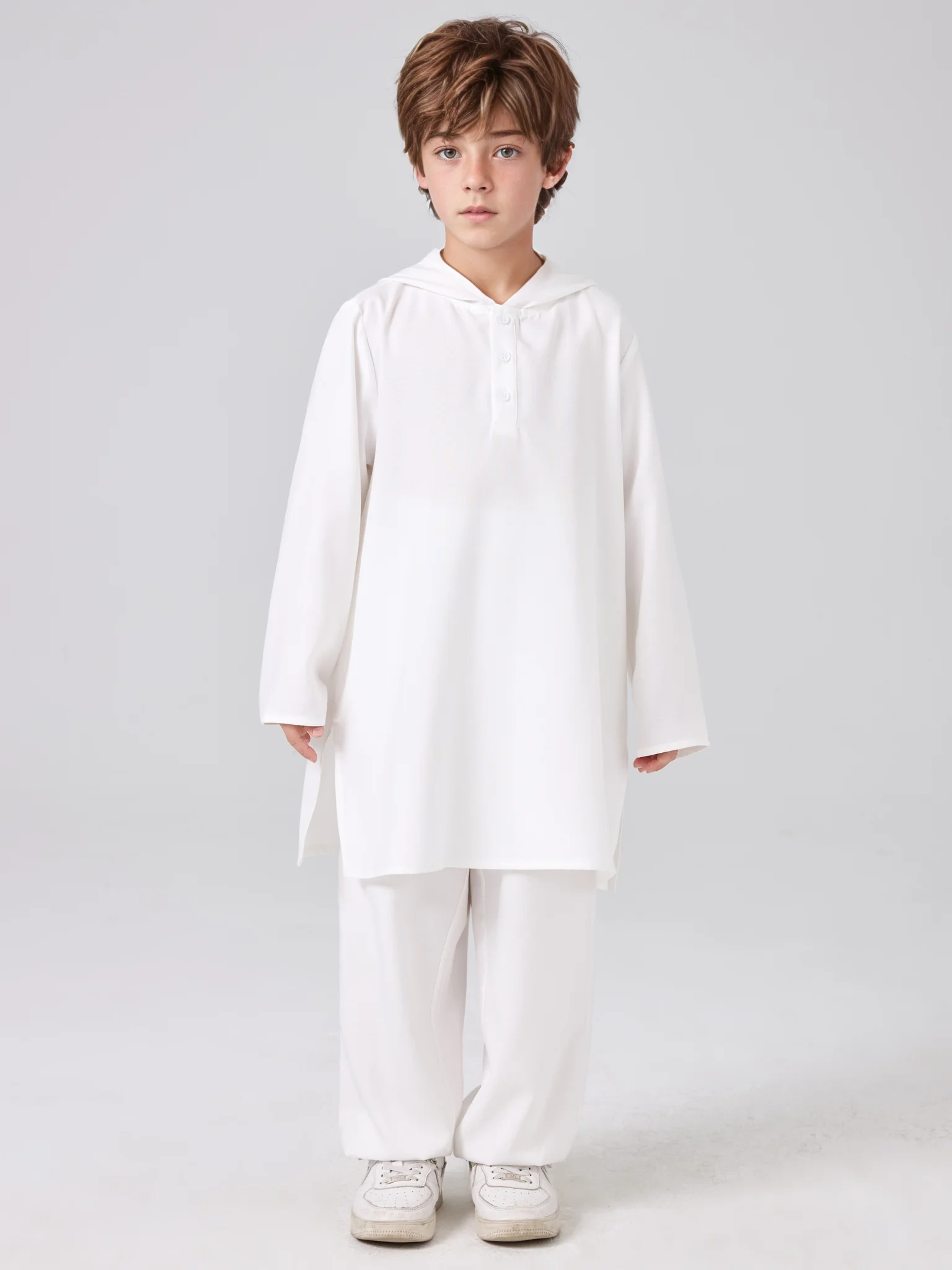 Ramadan Middle East Turkish Boy Suit 2-piece Set Hooded Long Sleeve top ...