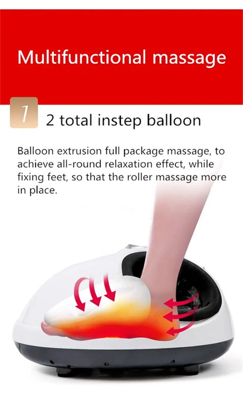 Electric Kneading Roller Foot Machine Massager with Heating