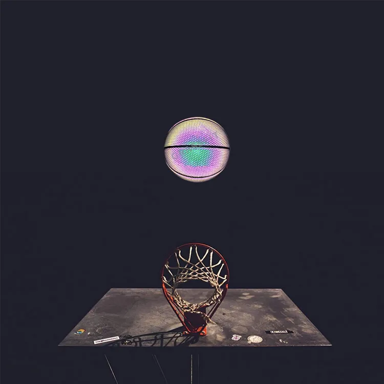 New Customized Basketball Reflective Luminous Basketball Oem Logo Pu ...