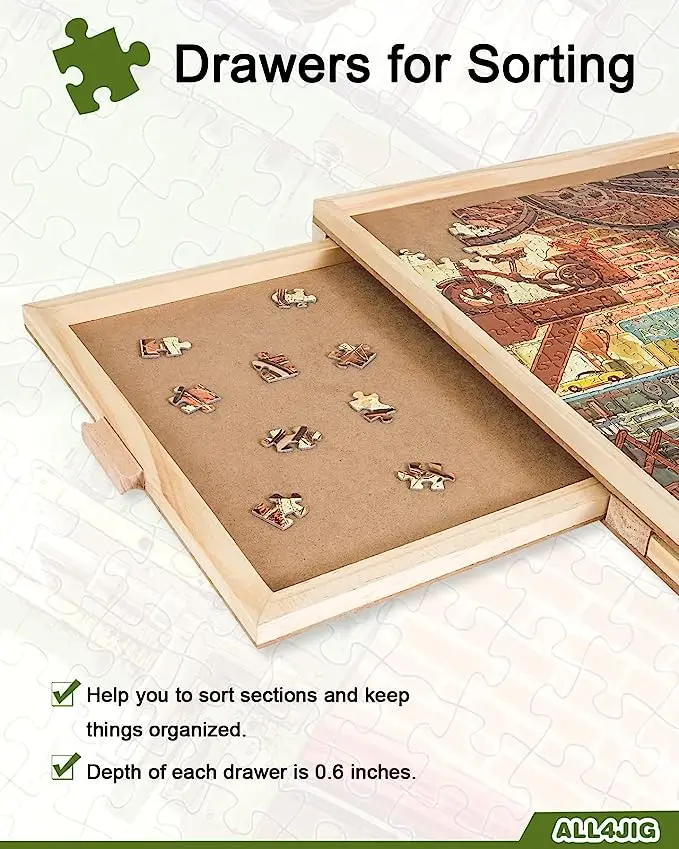 Portable Jigsaw Puzzle Board - 1500 Piece Wooden Puzzle