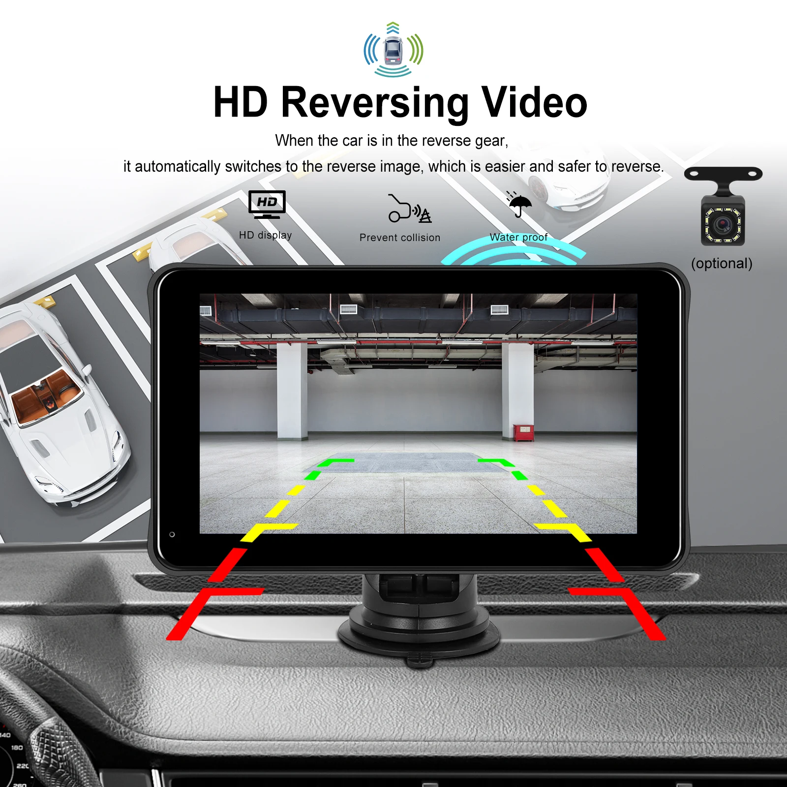 Podofo Portable Carplay/android Auto 7 Inch Hd Screen Car Monitor ...