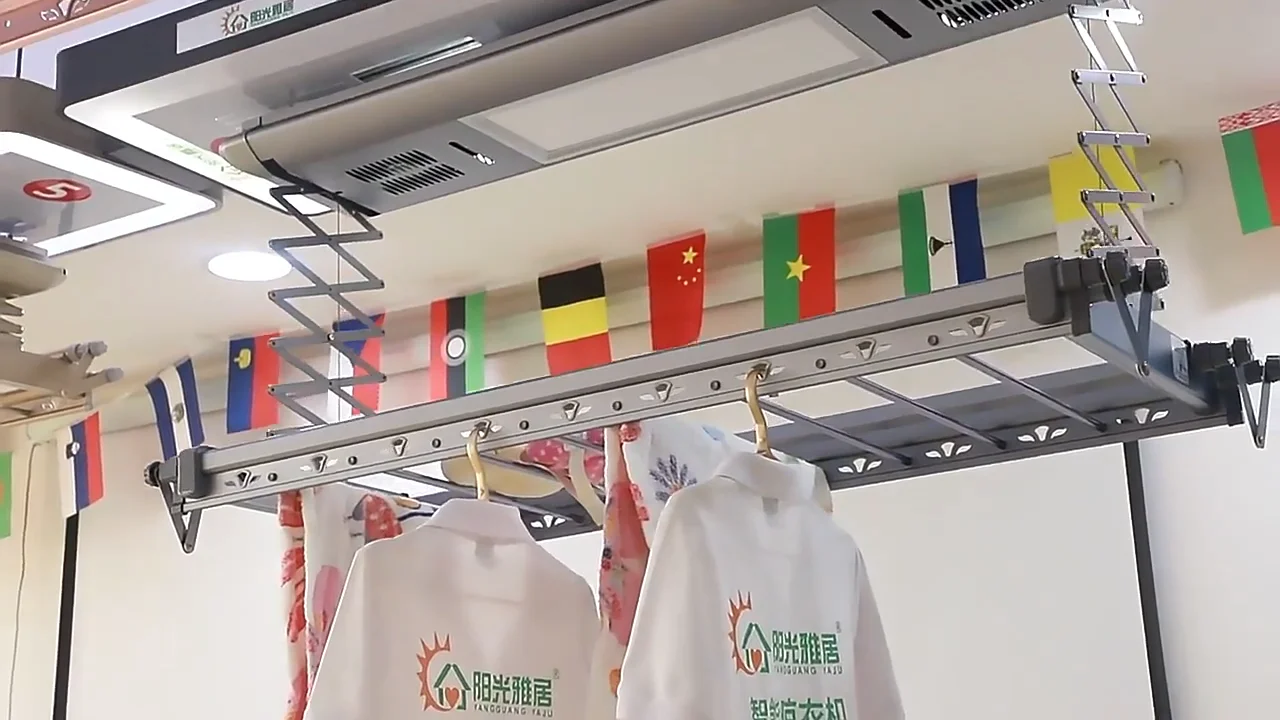 Smart Clothes Line Dryers Electric Ceiling Clothes Drying Rack Aluminum ...