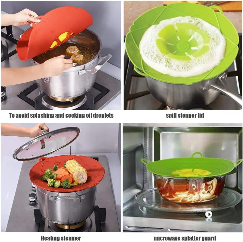 Silicone Spill-proof Pot Cover Bpa Free Spill Stopper Lid Cover Multi ...