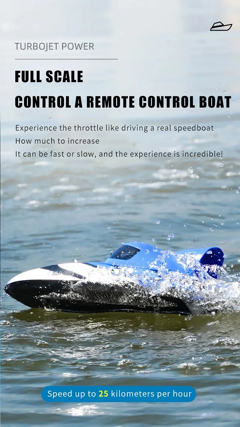 TX749 High Speed Vortex Jet Boat - 25km/h RC Fun for All