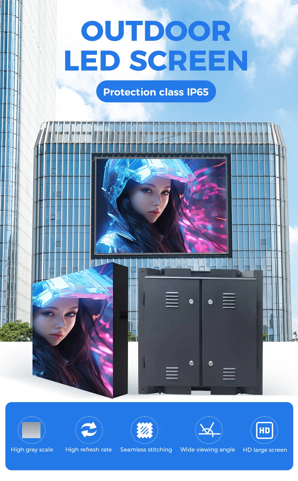 Hot 960*960 Box Simple Installation Outdoor Display Advertising Video Wall P10 P8 P6 P4 P5 P3 HD ...