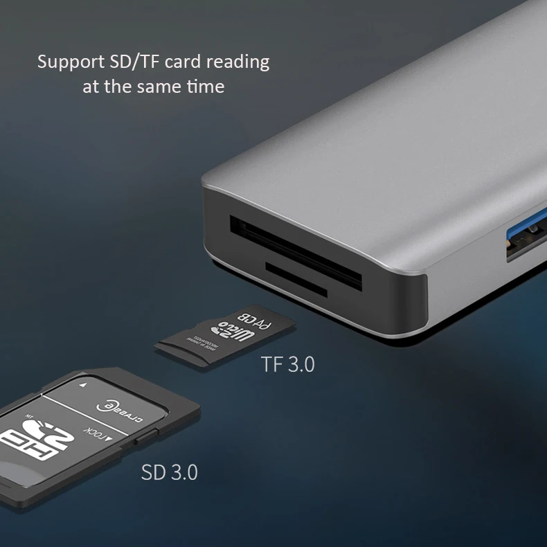 6 In1 Multiport Type-c Hub With 4k Hd/usb3.0/hub/card Reader/pd Dock ...