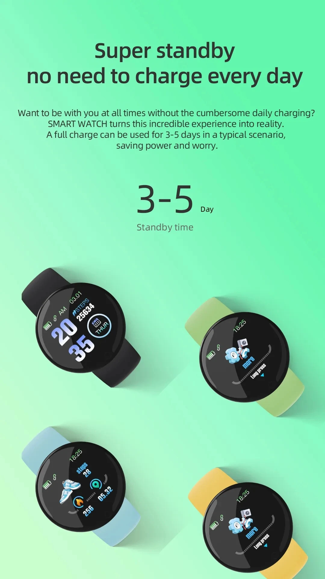 D18S Smart Watch - IP67 Waterproof Fitness Tracker