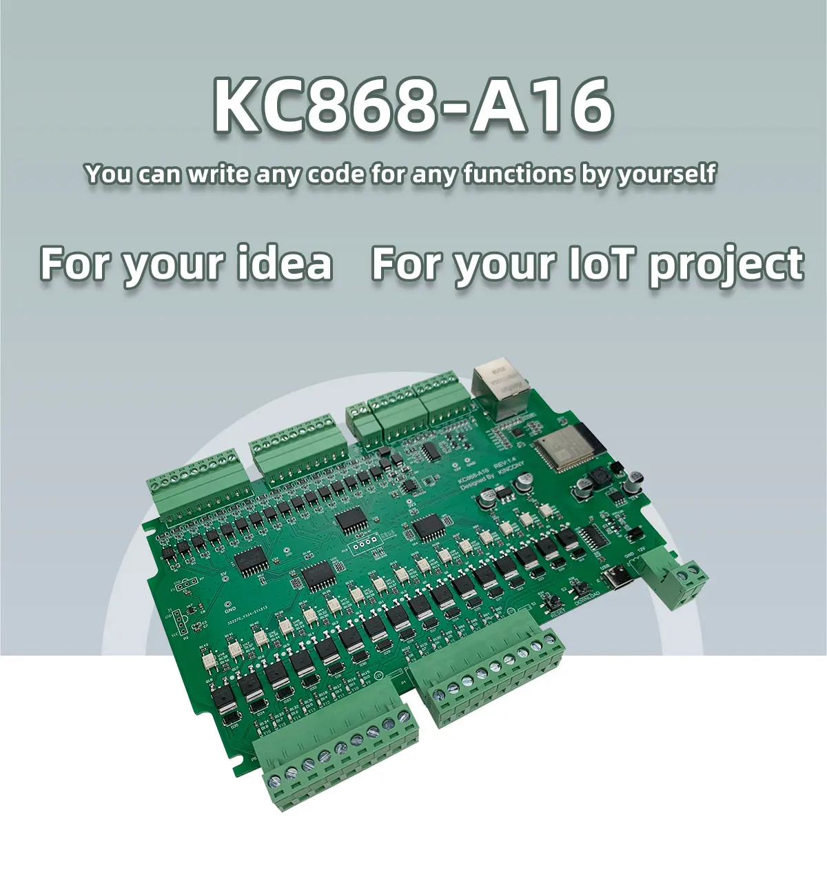 Kincony KC868-A16 ESP32 Wifi RS232 USB Ethernet Relay Module