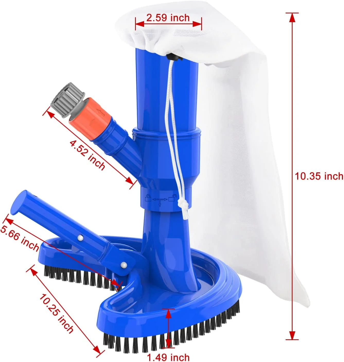 Pool Jet Vacuum Underwater Half Moon Vacuum Head for Easy Clean