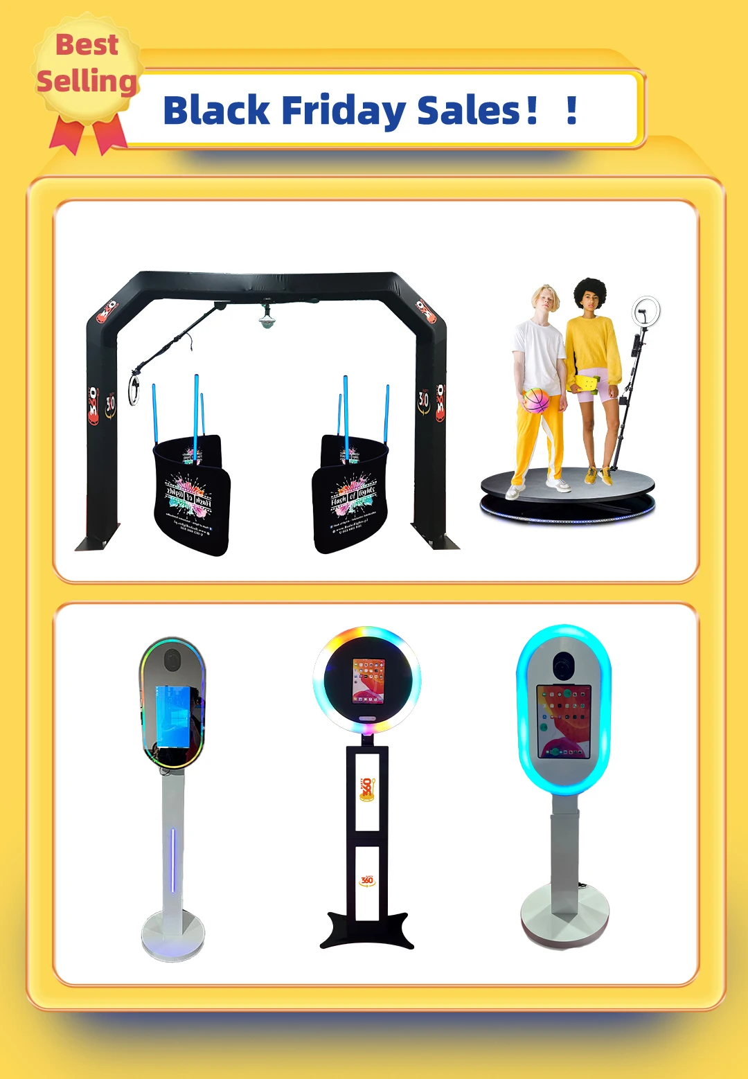 Factory Overhead 360 Photo Booth Inflatable With Fill Light Lamp Manual ...