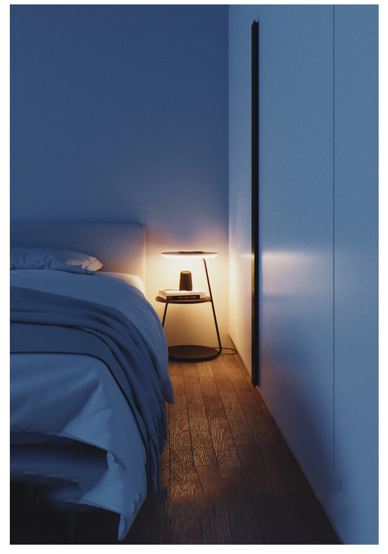 Smart Wood Metal Wireless Charging Bedside Table Lamp LED