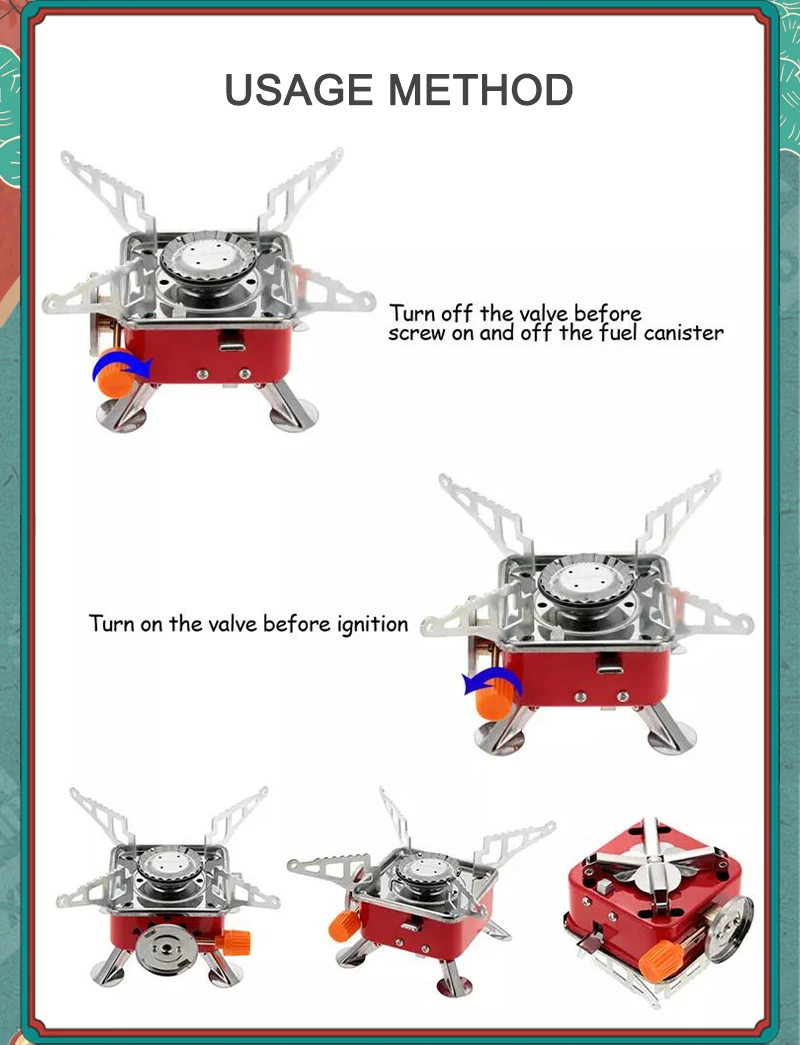 Outdoor Hiking Mini Square Stove - Portable & Efficient