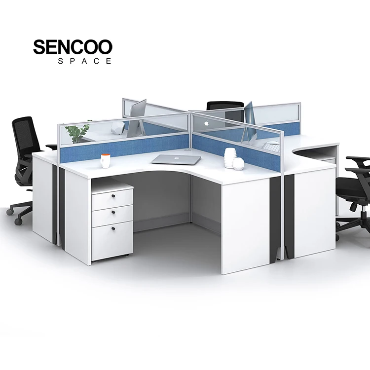 Partition 4 Person office Desk Modular workstation 2024 New Design ...
