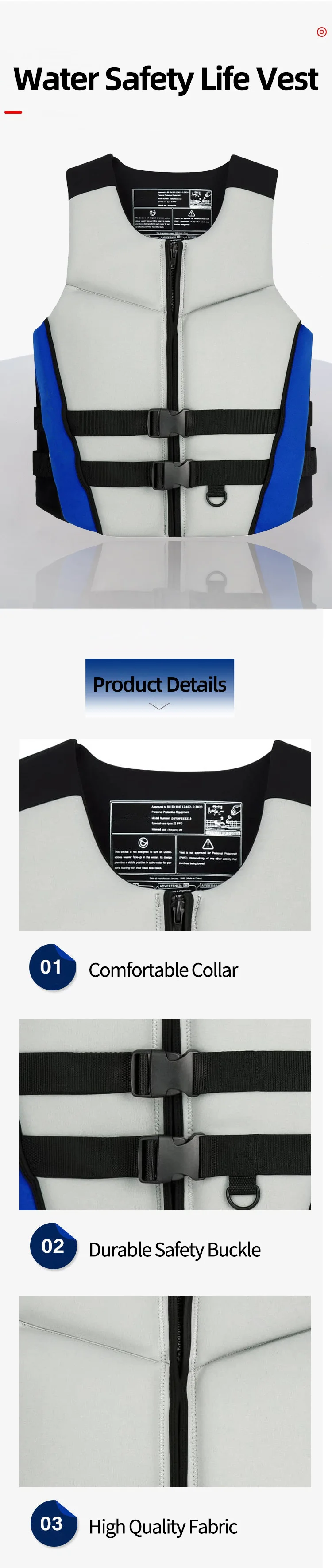 Black Water Rescue Floating Buoyant Fishing Surfing Life Jacket Vest ...