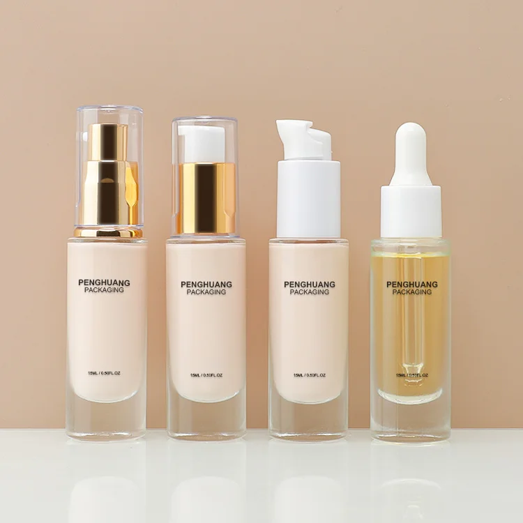 Custom Refillable Glass Foundation Bottle - 15ml Capacity