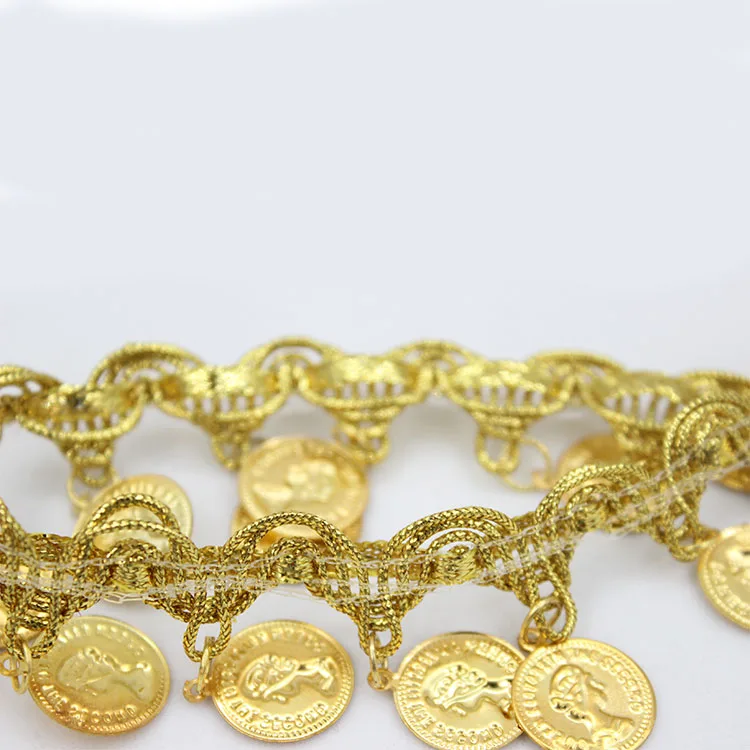 Diy Mini Coin Design Braid Trim 3.5cm Gold Silver Braided Sequined ...