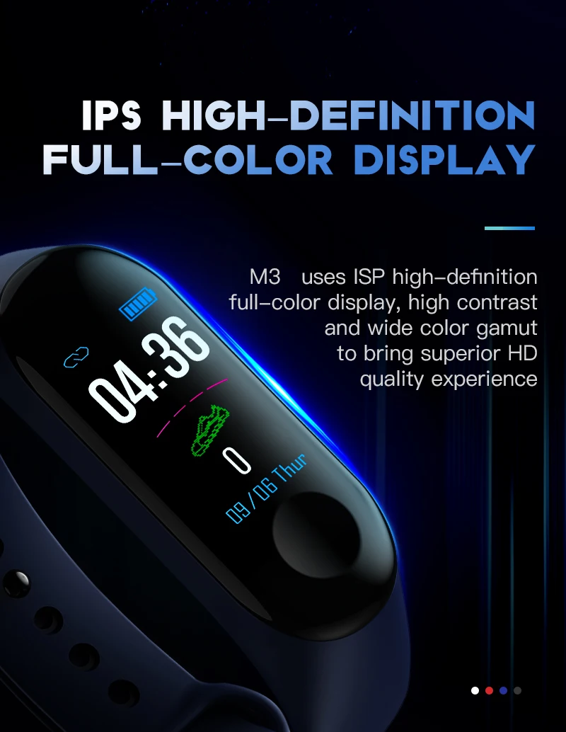 M3 Plus Smart Band Smart Band 0.96 Inch Fitness Tracker Heart Rate ...