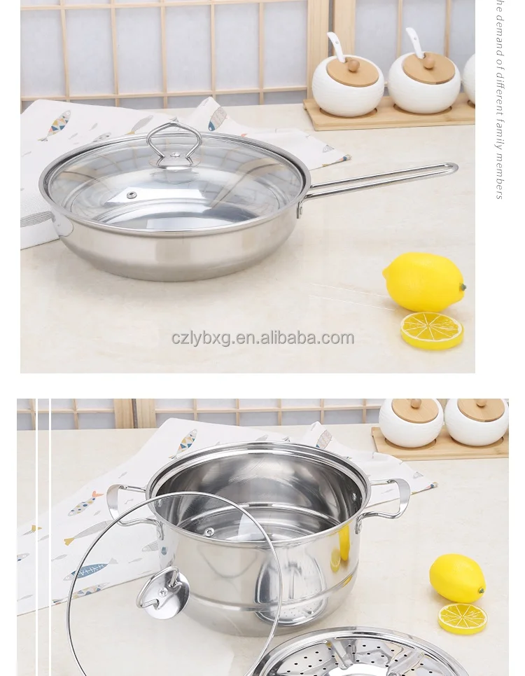 Wholesale Kitchen Pots 18pcs Glass Lids Cookware Set Stainless Steel ...