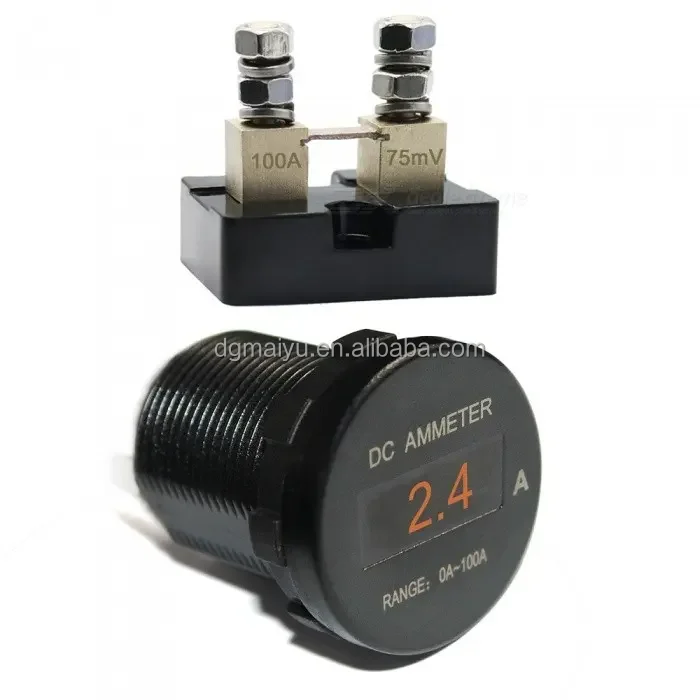 Waterproof ROUND 8-60V MINI OLED DC DUAL DIGITAL VOLTMETER AMMETER DISPLAY
