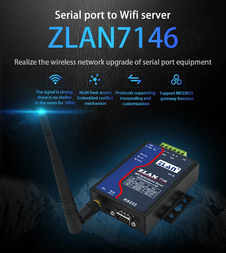 Industrial Modbus Gateway Serial Port Rs485 To Wifi Converter - Buy ...