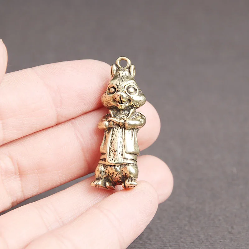 Brass Do Old Cartoon Squirrel Key Pendant 12 Zodiac Rat Simone Creative ...