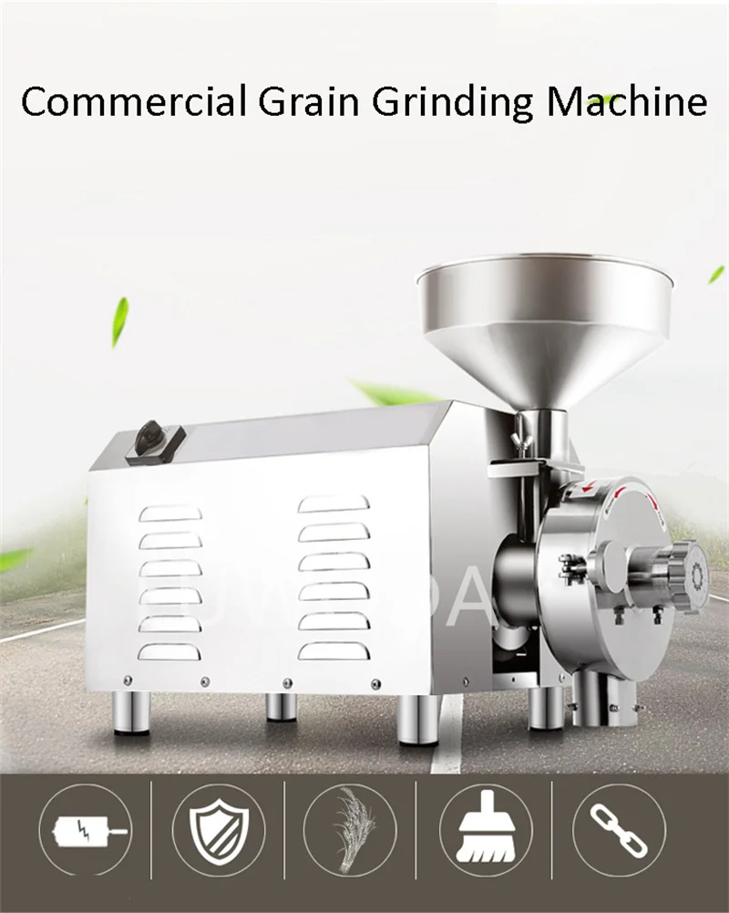 Stainless Steel Grinding Machine Commercial Pulverizer Mill Flour ...