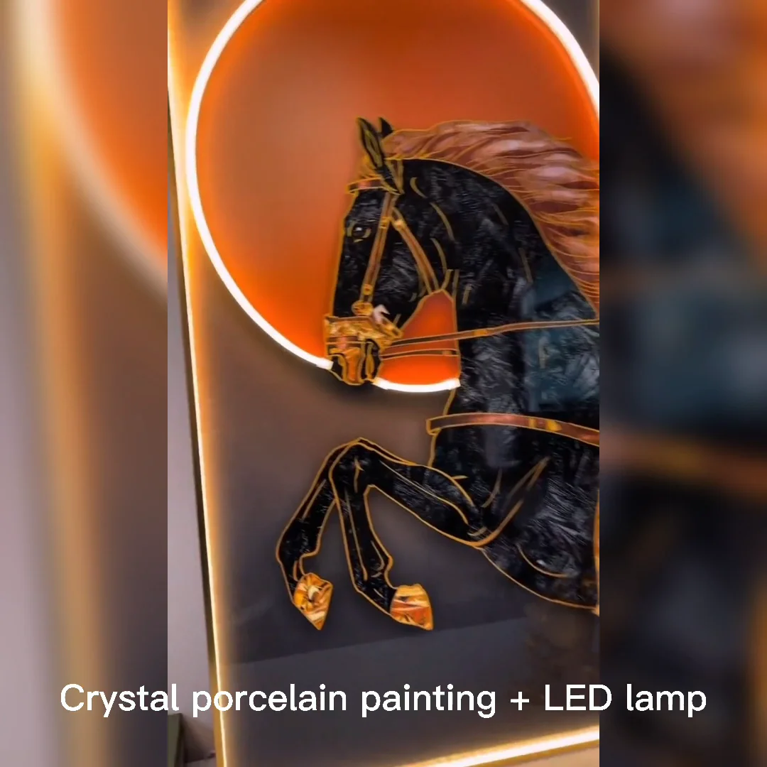 Custom Decorative Painting Led Light Painting Light Luxury Abstract ...