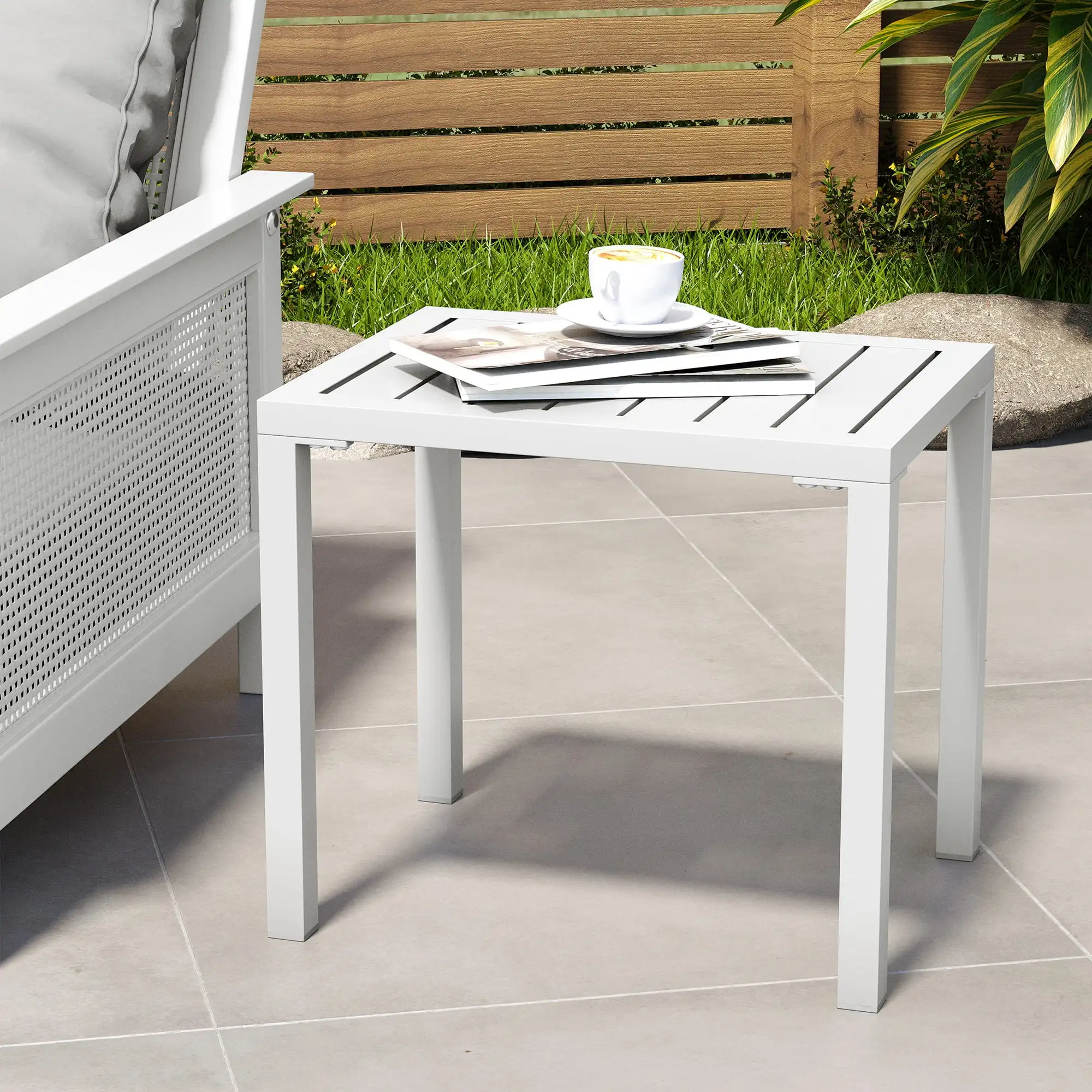 Aluminum Patio Side Table For Outdoor Small Patio Coffee Bistro Table ...