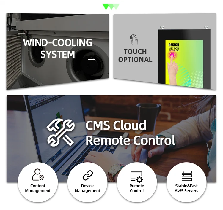 Low Price 55inch Solar Advertising Display Outdoor Digital Signage ...