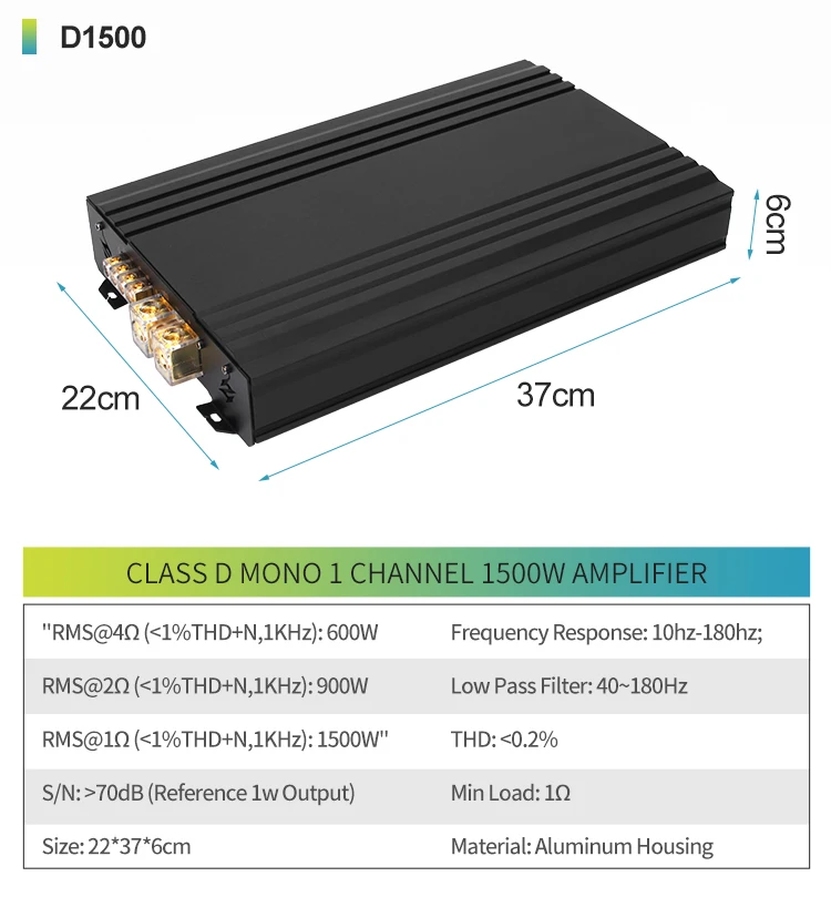 Power Amplifier 12v Class D Monoblock Digital Amp Car Power Amplifier 1 ...