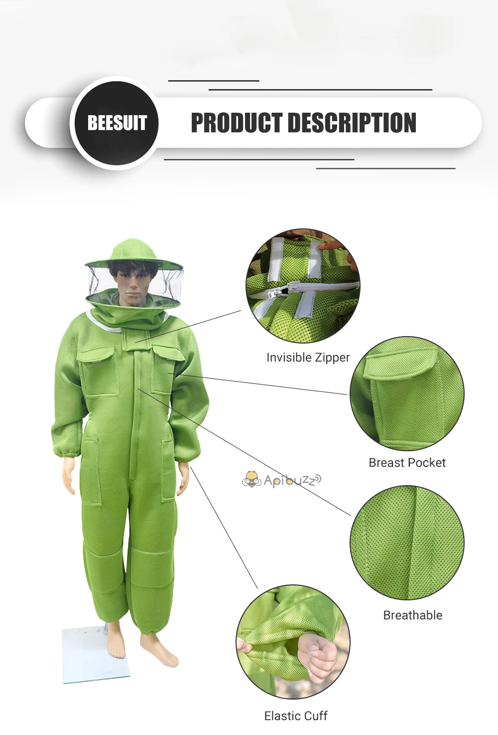 3D Air Cotton Fabric Beekeeper Suit - Ventilated & Durable