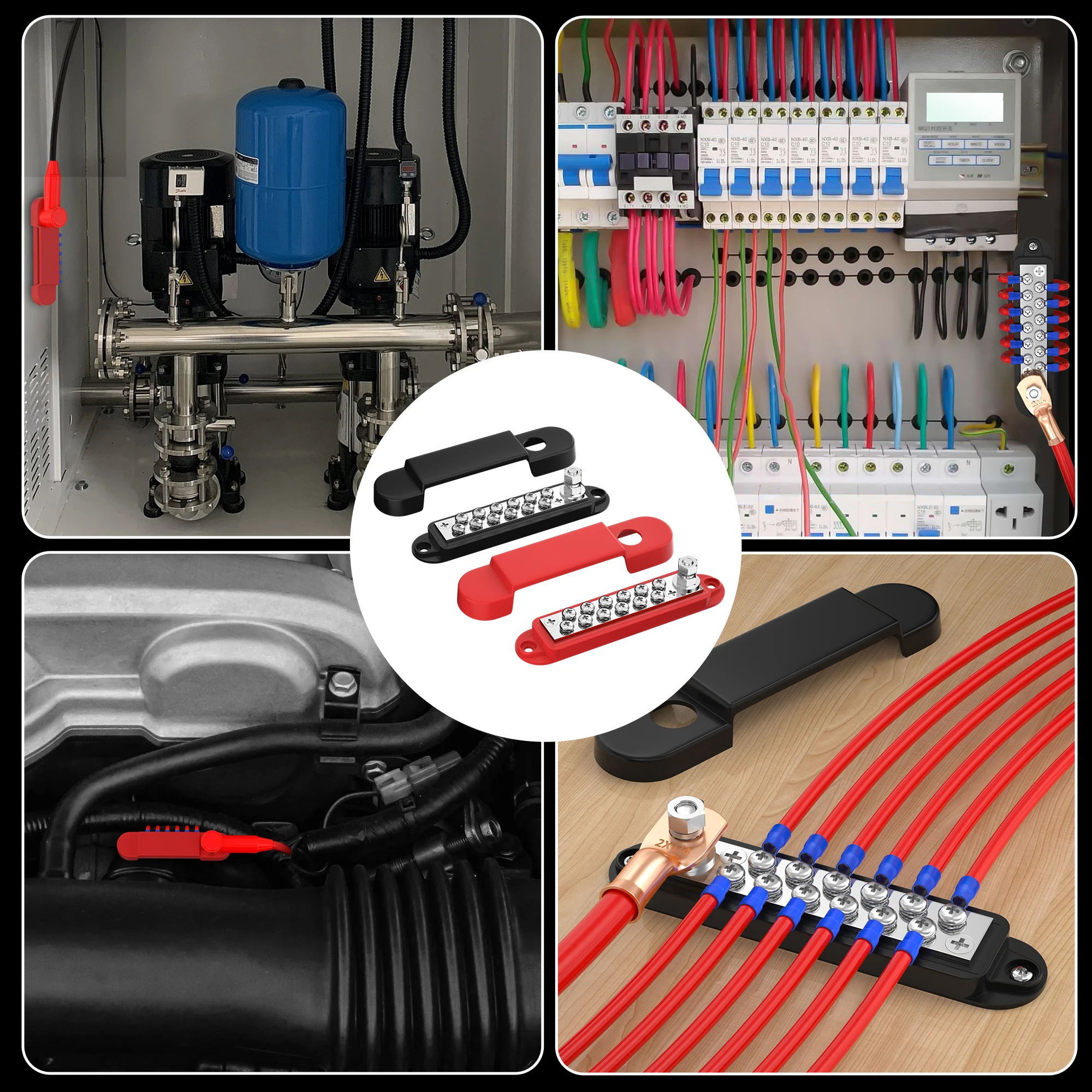 150A Copper Busbar Insulator 12V Terminal Block - DAIERTEK