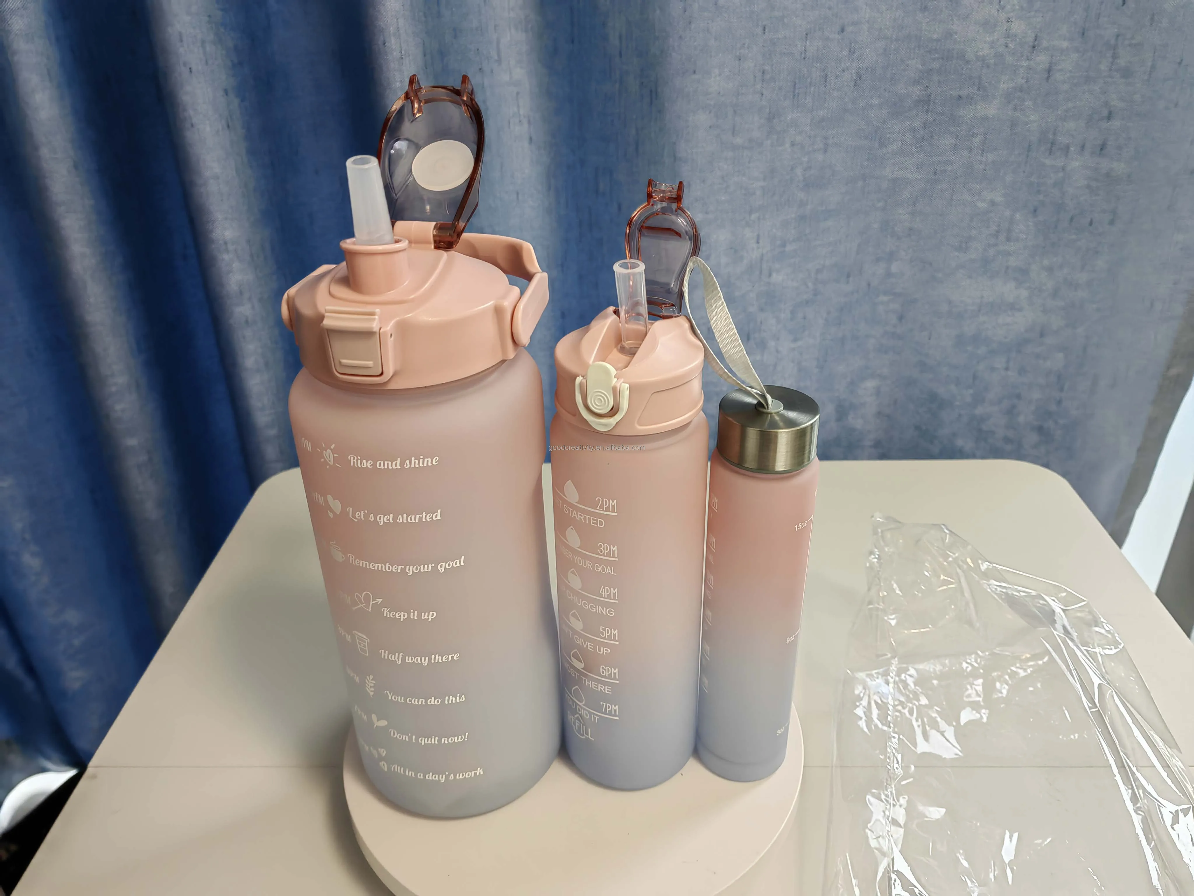 3 In 1set 2l Gallon Botella De Agua Bpa Free Plastic Gym Sports ...