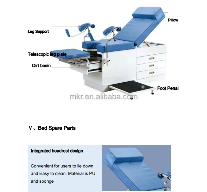 Manual Hospital Obstetric Table Gynecological Examination Delivery ...
