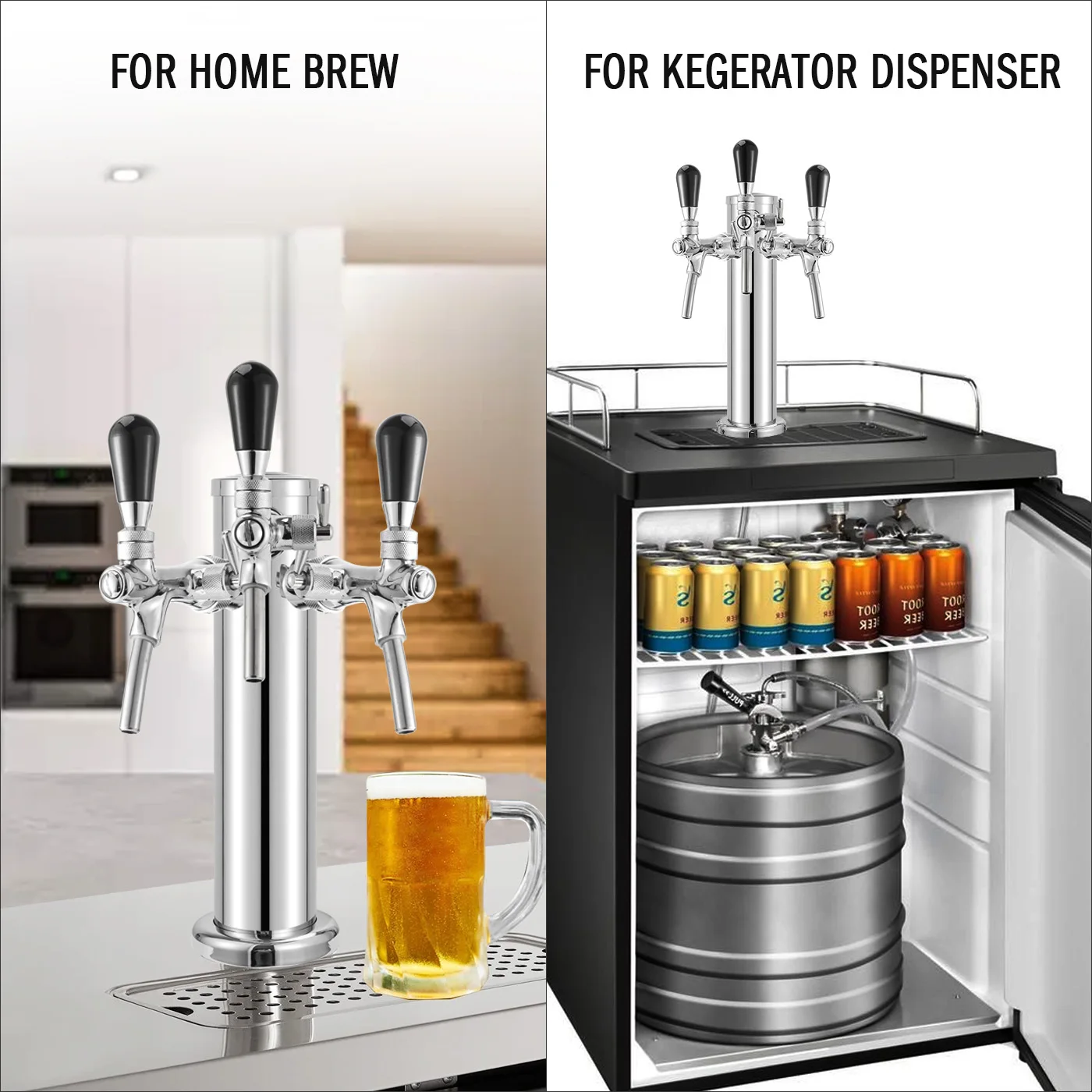 3 Tap Beer Tower - Premium Draft Solution for Home Brewing