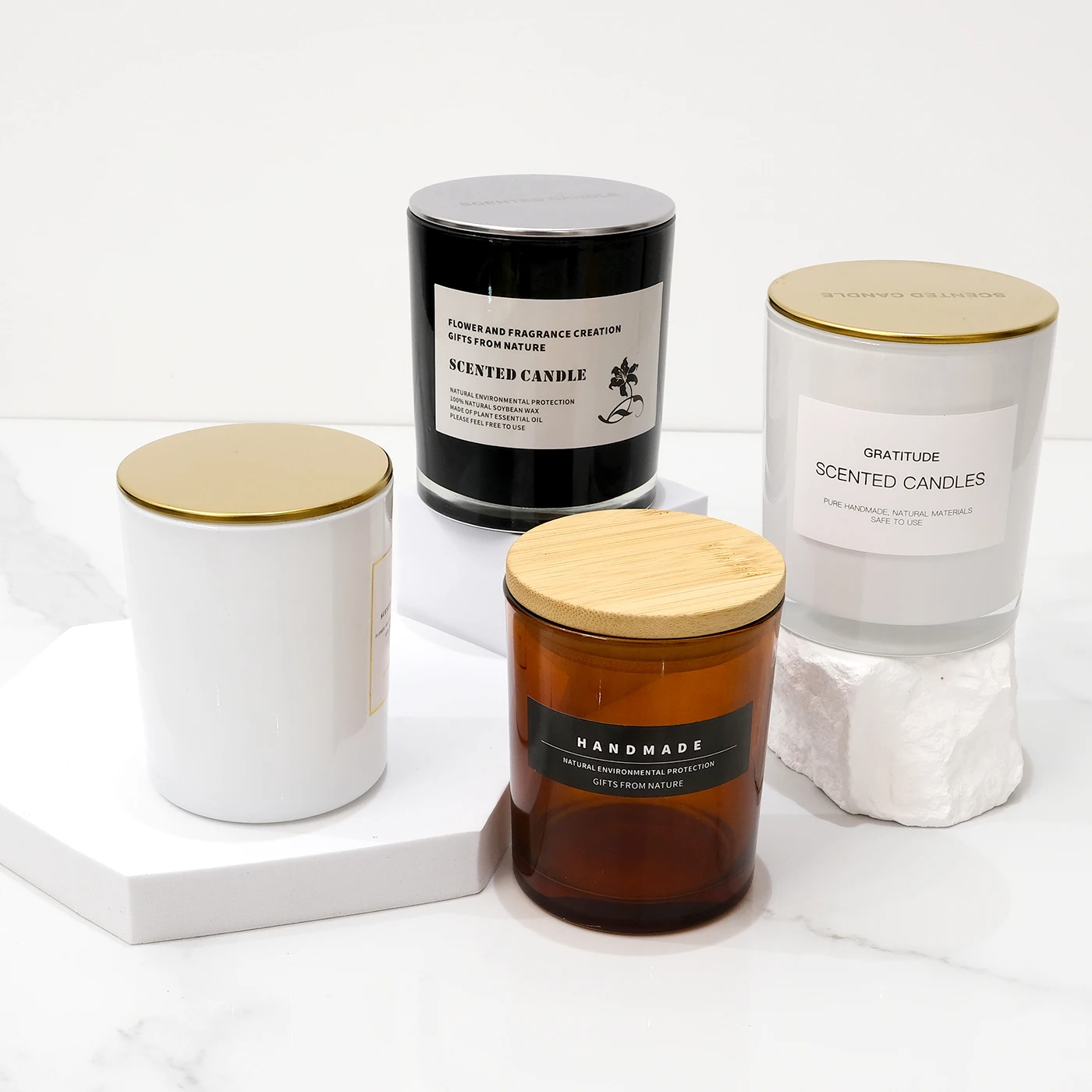 Wholesale 8oz 10oz 12oz Luxury Candle Jar Candele Wedding Centerpieces ...