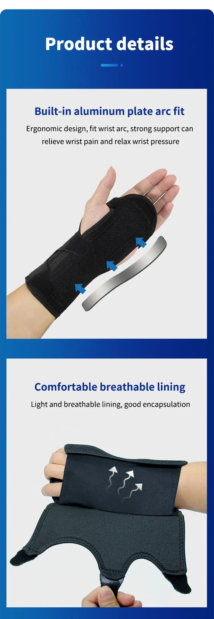 Custom Palm Splint Hand Brace Thumb Wrist Brace Support Recovery ...