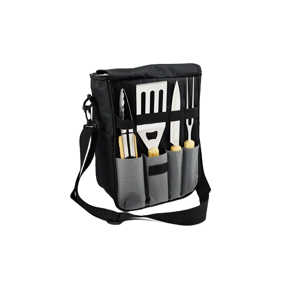 2024 new bbq tool 5pcs stainless steel barbecue tools set ice bag heat ...