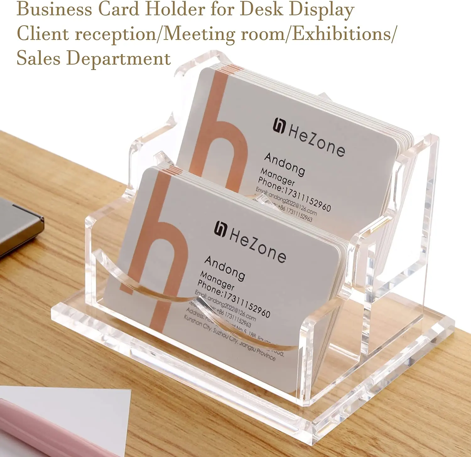 Business Cards Holder Acrylic Business Card Holder With Gold Base ...