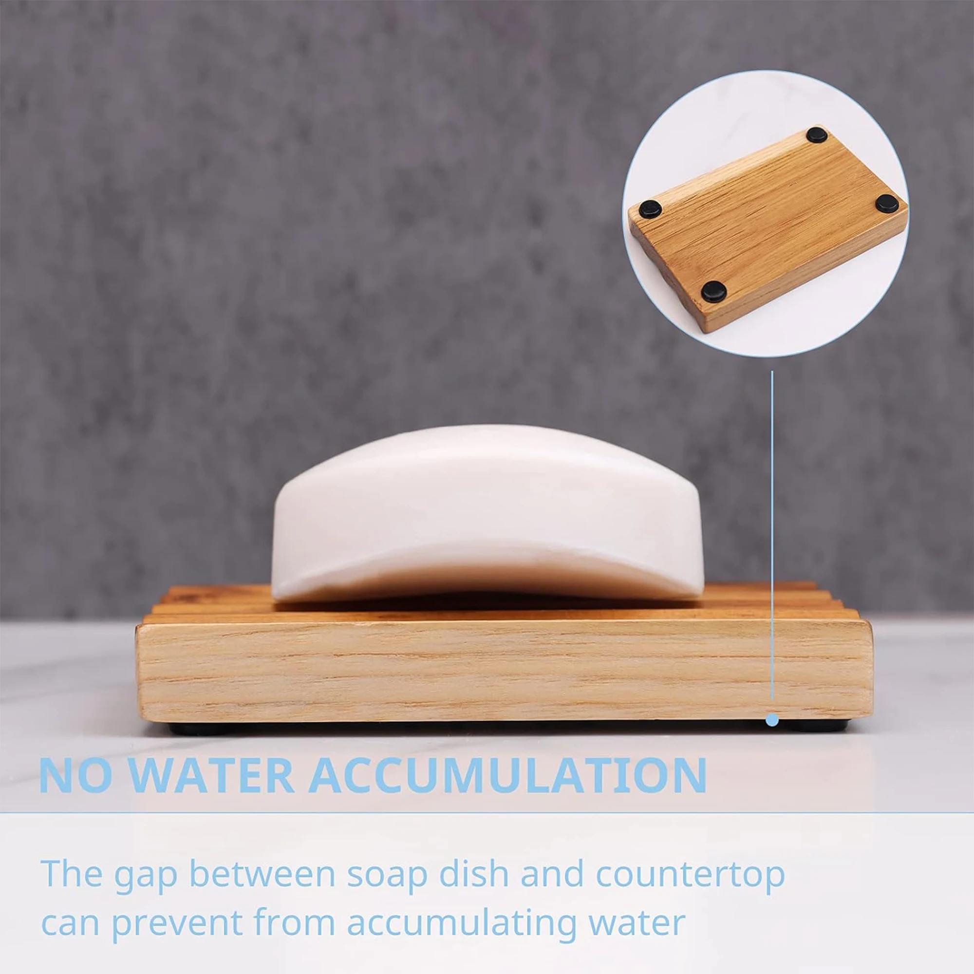 Bamboo Soap and Shampoo Bar Dish Holder Wooden Tray for Bath and ...