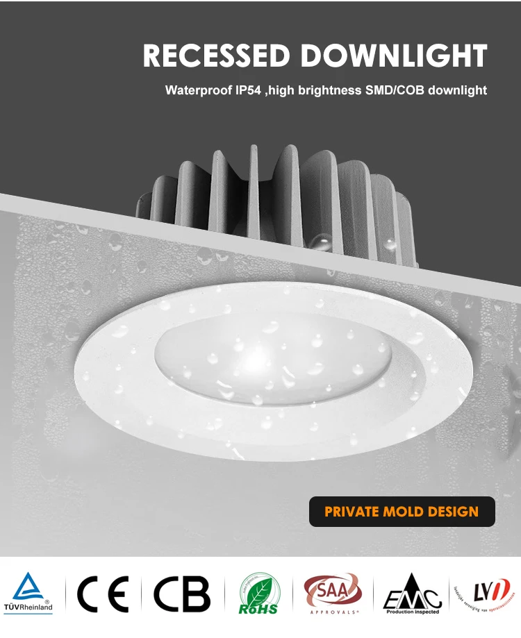 High Quality Cob Modern Recessed Ceiling Ip54 Waterproof Round Down ...