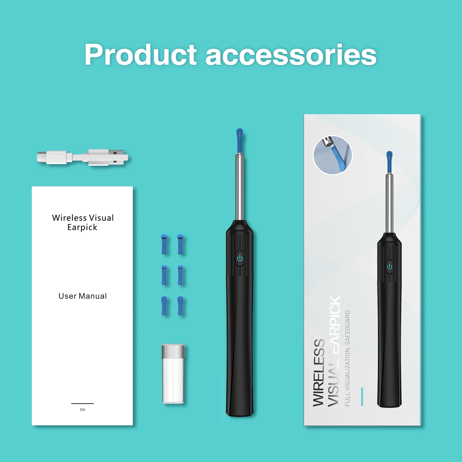 Endoscope Ear Spoon Mini Camera Pen Wireless Wifi Smart Visual Earpick ...