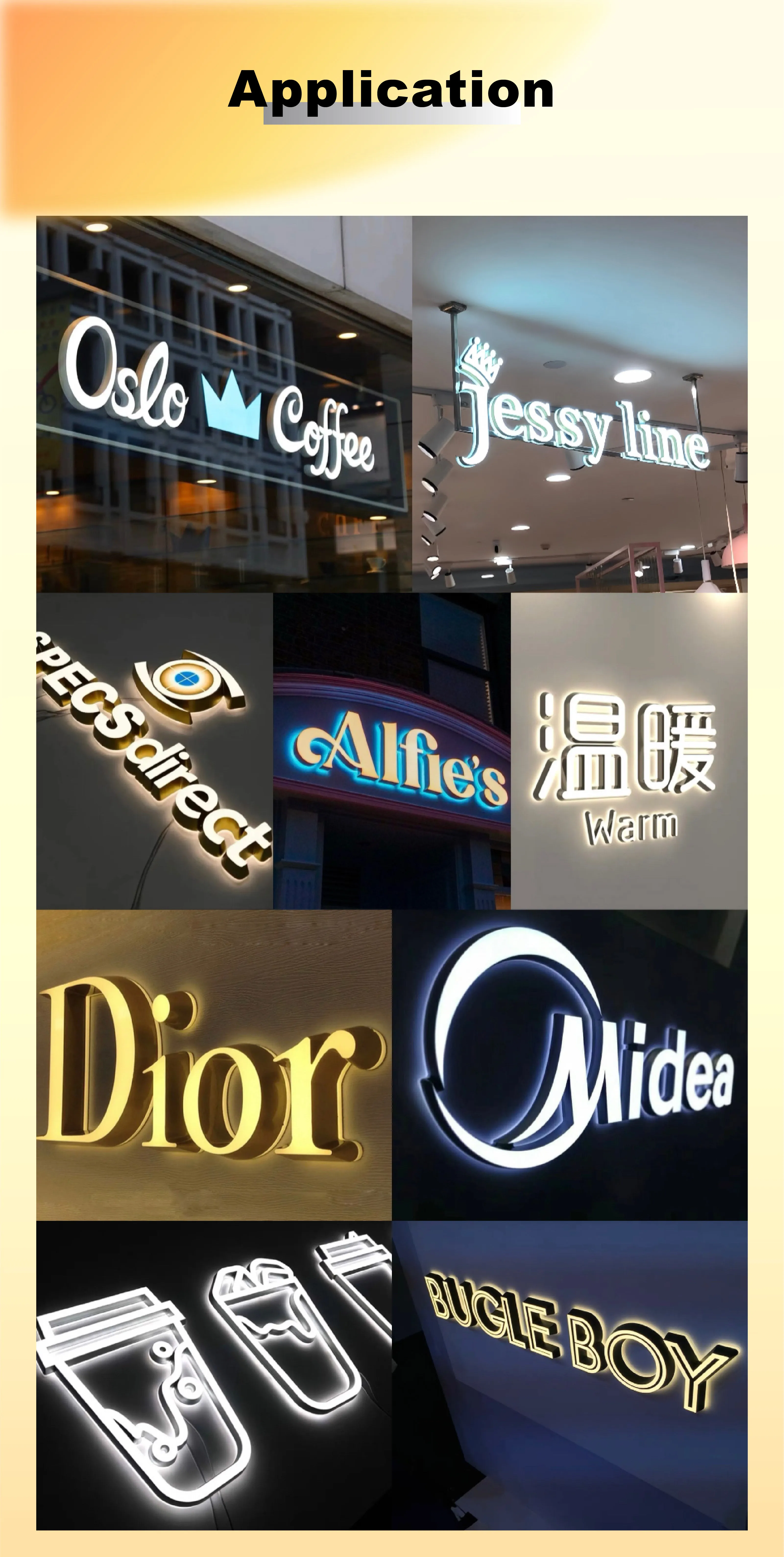 Custom Wall 3d logo Sign Led logo 3d Led Luminous Signs Acrylic logo ...