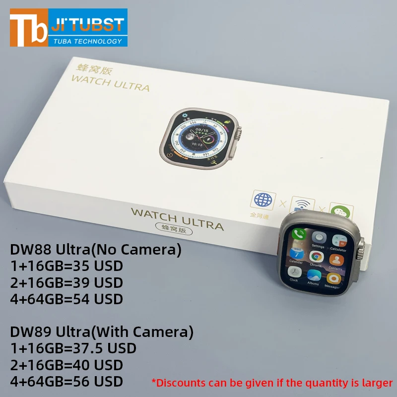 4g Sim With Card Call S8 Ultra Smartwatch Series 8 9 S9 S8ultra X8 Dw88 Dw89 Wifi Gps Camera Con ...