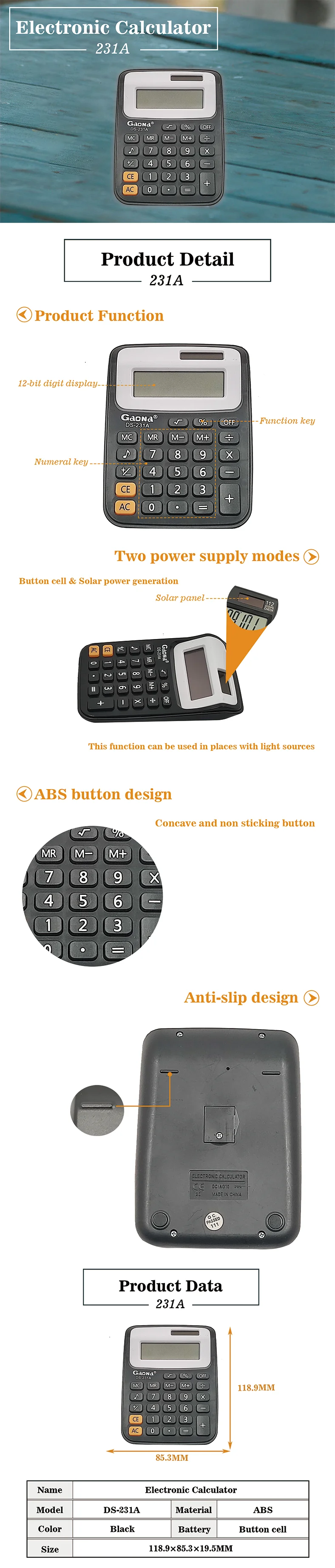 Cheap Student Desktop Calculator 12-digit Dual Power (solar And Battery ...